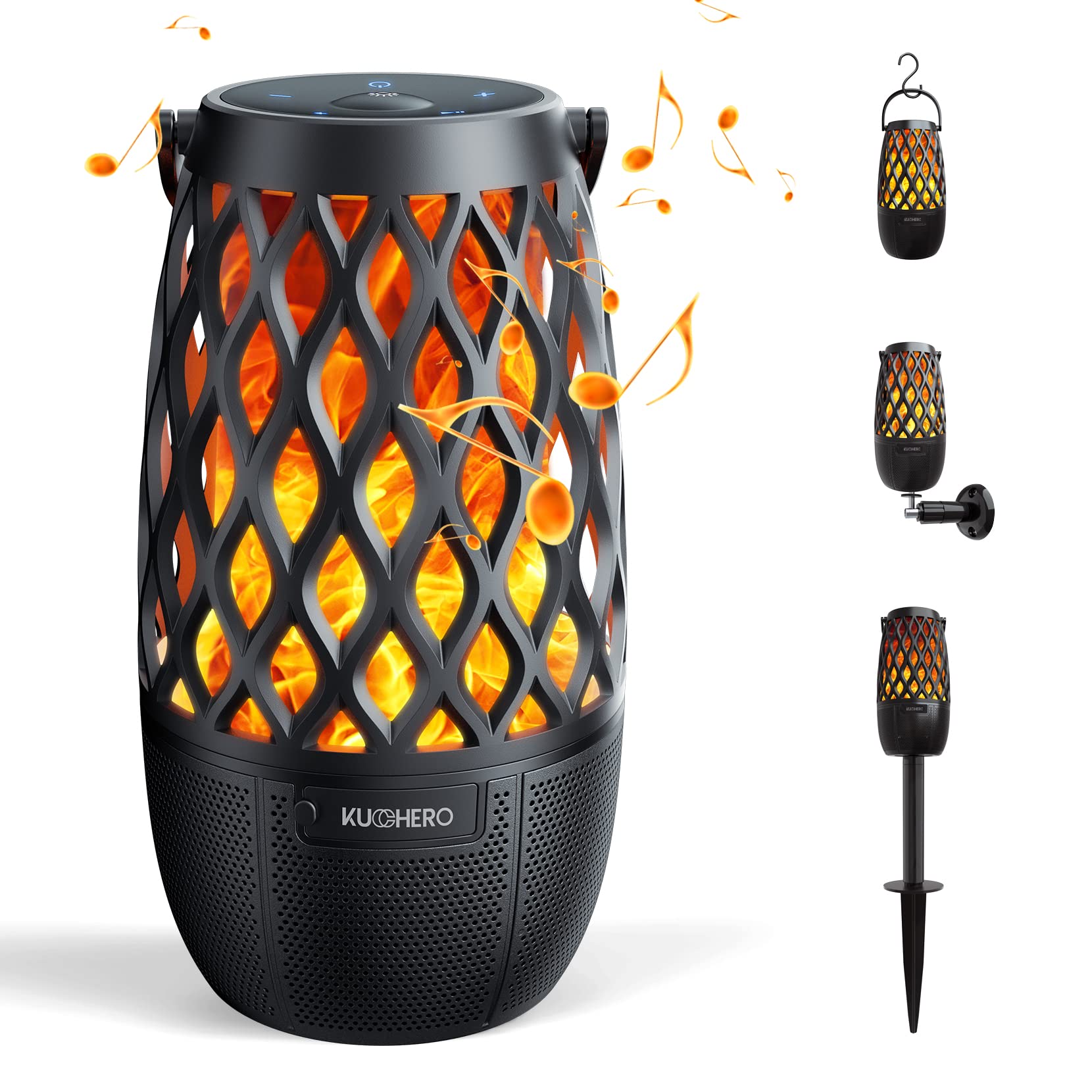 Outdoor Bluetooth Speaker, Gifts for Men Women, Hot Tub Accessories, LED Atmosphere Speaker Portable Waterproof Party Speaker, BT5.0, Electronic Gadgets, Wall Mount&Hook&Stake,