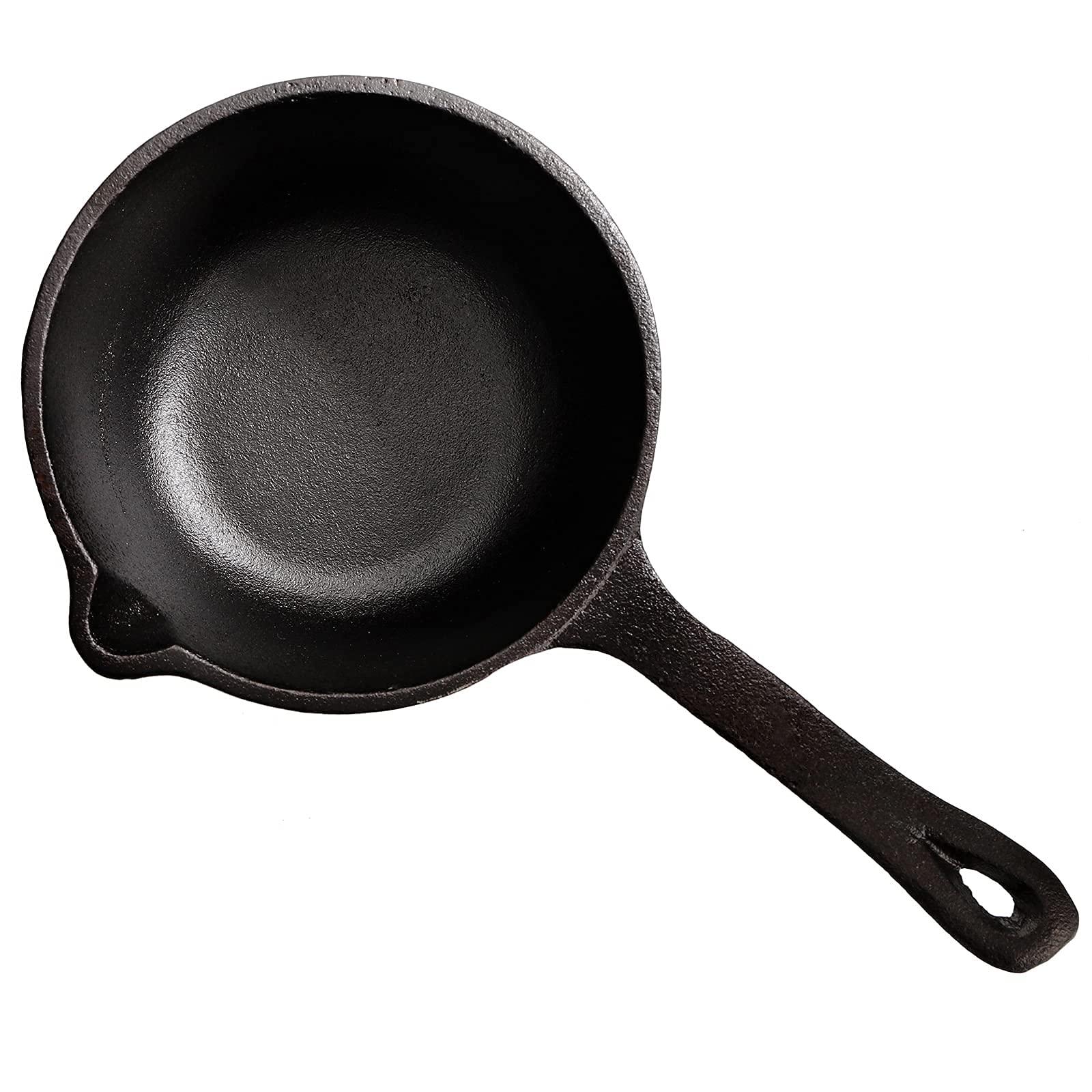 Cedilis 1 Quart Cast Iron Basting Pot with Handle, Heavy Duty Construction Sauce Pot for Grilling and Oven, Black