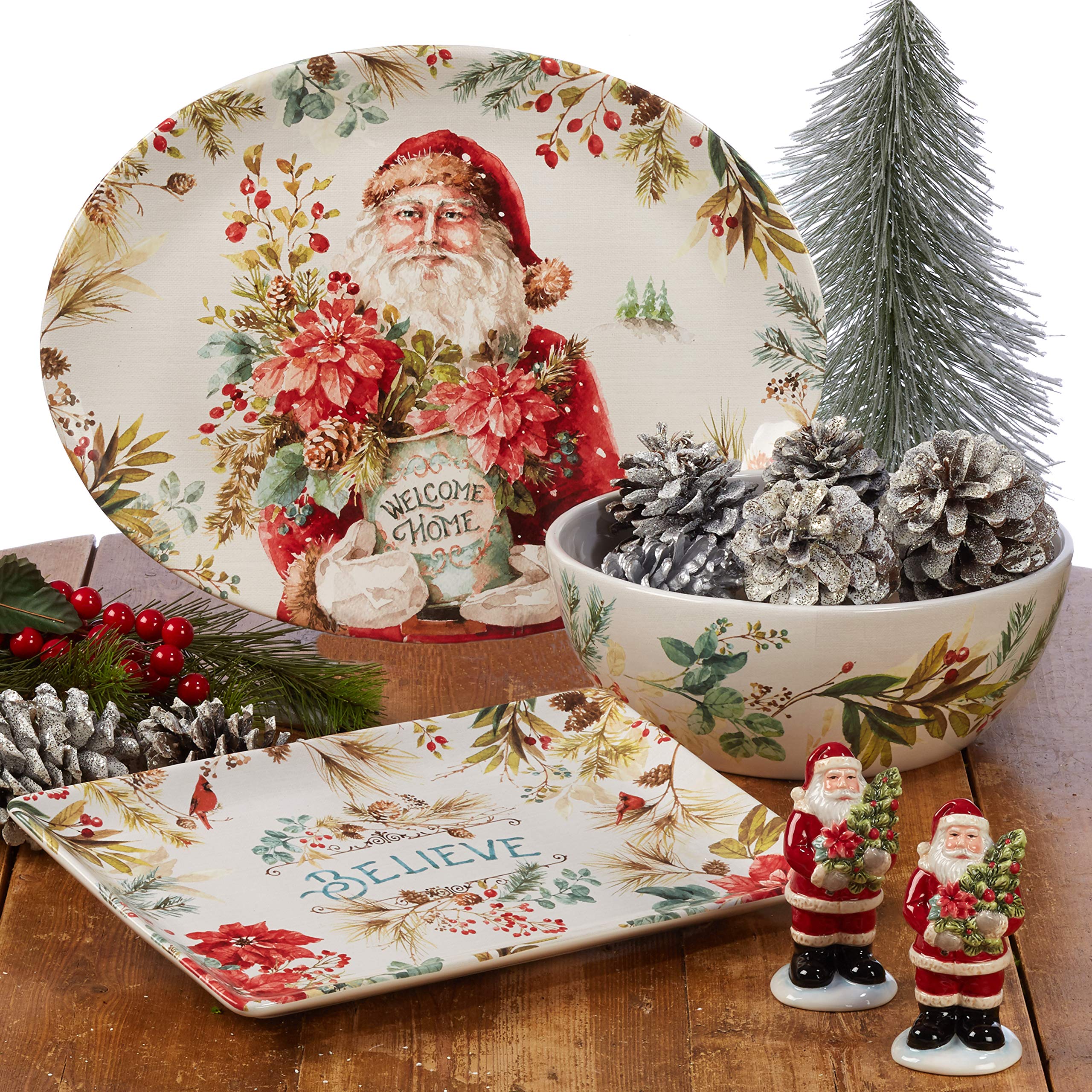 Certified International Christmas Story 30 oz. Soup/Cereal Bowls, Set of 4, Multicolored