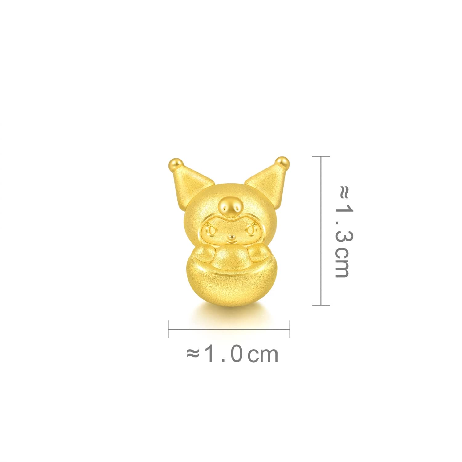 CHOW SANG SANG Sanrio 999 24K Solid Gold Kuromi with Wealthy Sycee Charm Bracelet for Women 93776C