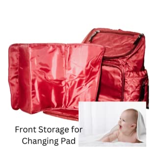 Diaper Bag Backpack with Changing Pad-Red Diaper Bag-Baby Bag for Mom and Dad-Multifunctional Travel Bag for Baby/Child One Size