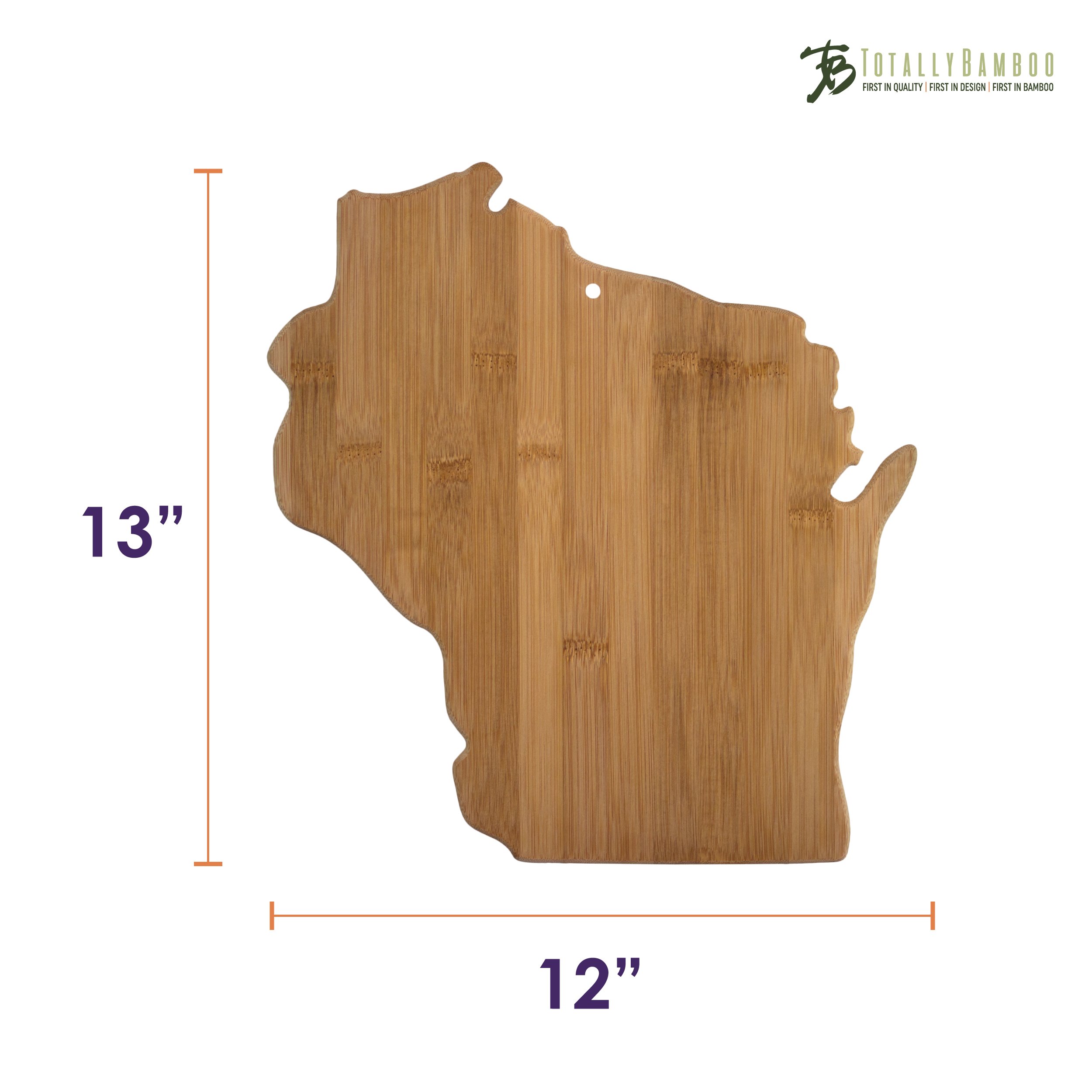 Totally Bamboo Wisconsin State Shaped Cutting Board