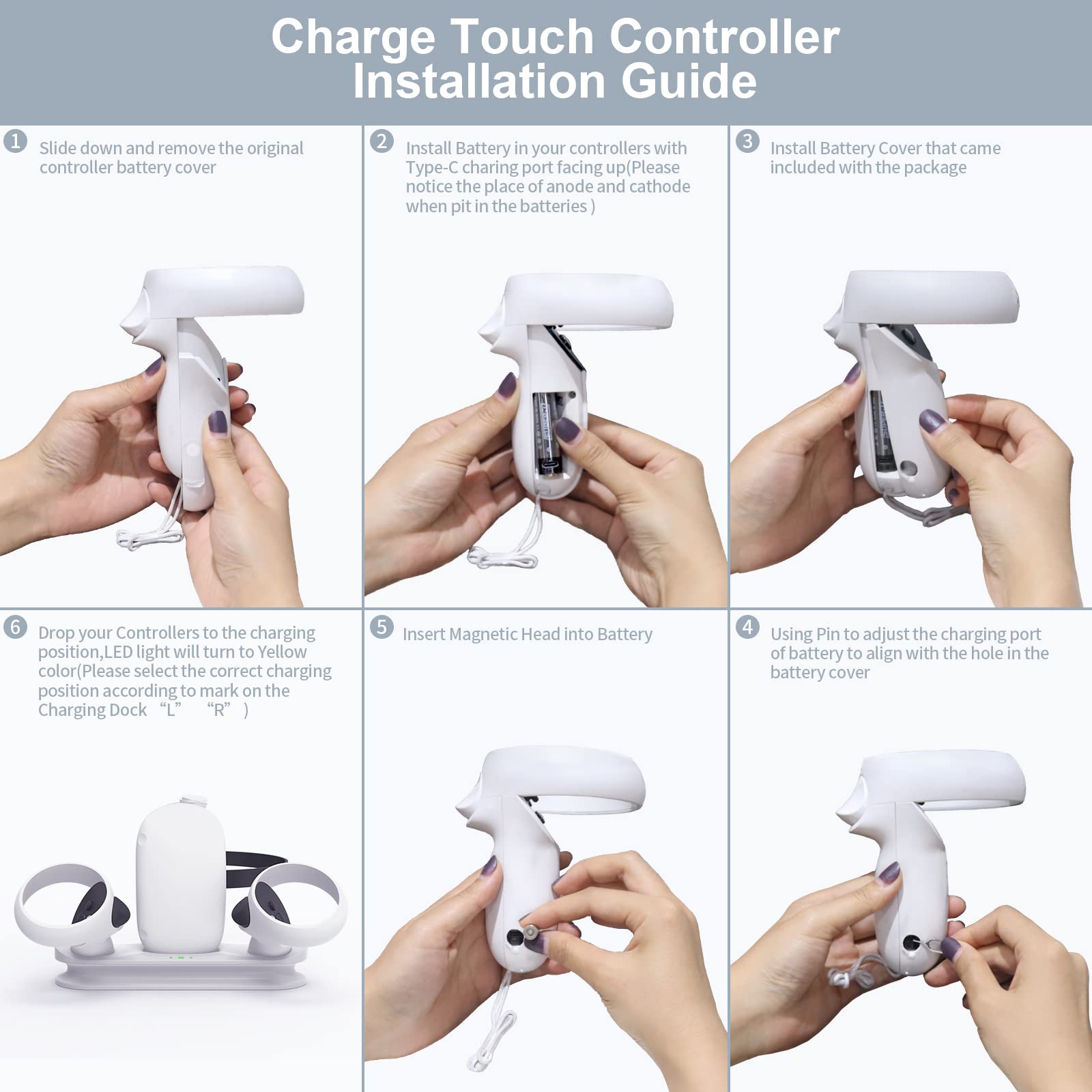 Charging Dock for Oculus Quest 2/Meta Quest 2 Stand,JDDWIN Oculus Charging Dock with LED Indicator, High Speed, Fast Charging Dock with Display Stand for Oculus Quest 2