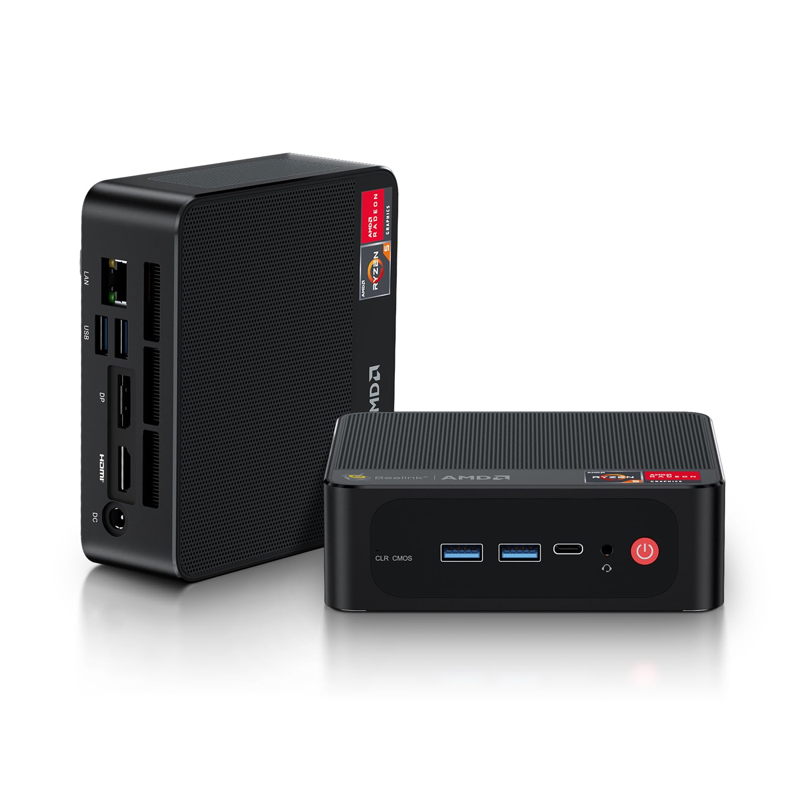 Beelink Mini PC, AMD Ryzen 7 5700U(8C/16T, Up to 4.3GHz), 16GB DDR4 RAM 500GB PCIe3.0 x4 SSD, SER5 Pro Mini Desktop Computer Support 4K Triple Display/DP/HDMI/USB 3.2/WiFi 6/BT5.2, Gaming/Office/Home
