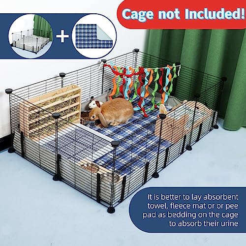 FHTONGE 36x24 Guinea Pig Cage Bottom Tarp for C&C Cage Panel, Waterproof Guinea Pig Cage Liner Base Washable Small Animal Cage Bedding for Hamster Chinchilla Hedgehog Ferret Rabbit Habitat(No Cage)