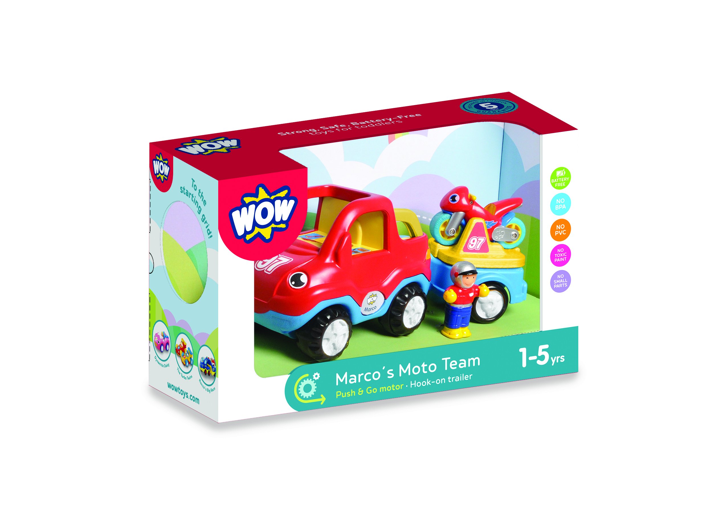 Wow 10716 Marco's Moto Team Toy (5 Piece), Red
