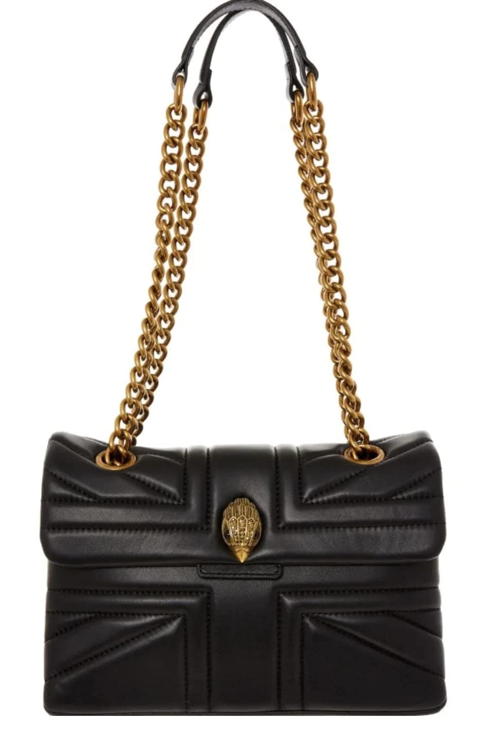 Kurt Geiger Crossbody Women’s Kensington Black Leather Union Jack Quilted Bag
