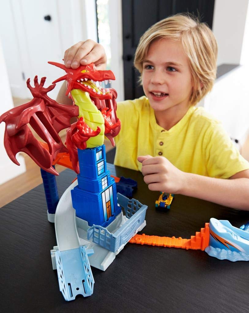 Hot Wheels Dragon Blast Play Set with Launcher for Heroic Action