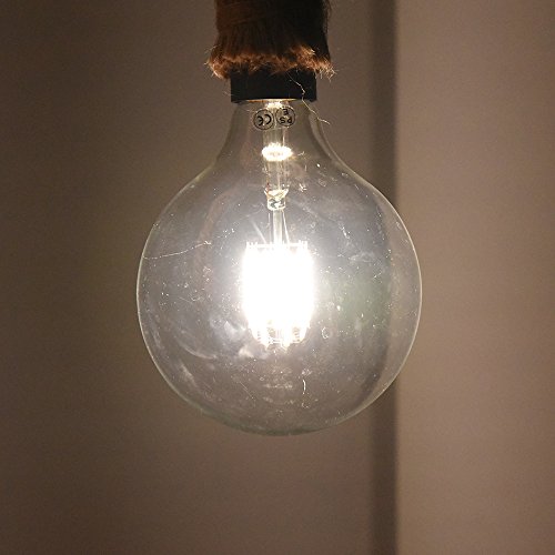 Bonlux G40 LED Vintage Filament Bulb 10W Edison Style LED G125 Clear Glass Globe Light Medium Screw E26 Base Neutral White 4000K 100W Incandescent Equivalent, Non-Dimmable