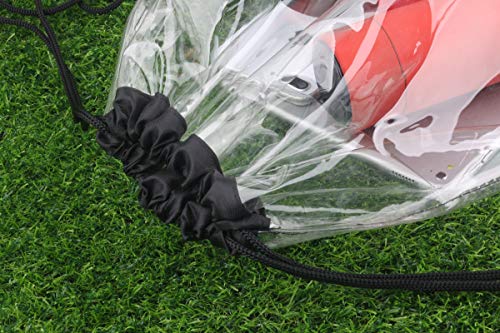 HAOGUAGUA 2 Pieces Clear Drawstring Bags, Waterproof Small Clear Bag for Stadium Colleges Sport Event Work Concert Security Approved