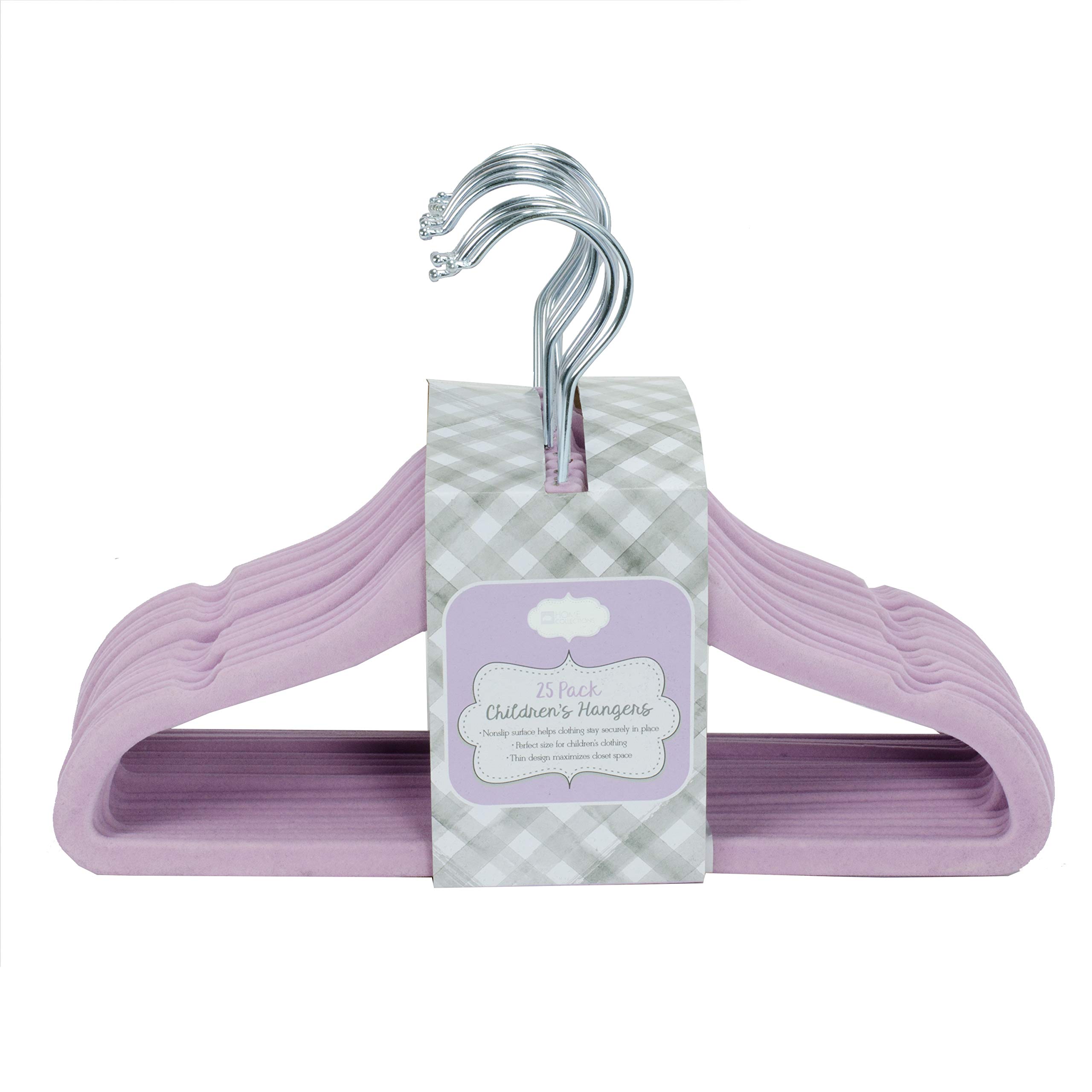Home Expressions Ultra-Thin Premium Velvet Hangers - Space Saving Clothes Hangers - Non-Slip Hangers for Children - Maximize Closet Space - 25 Pack (Lavender)