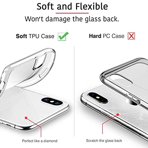 KJYF Phone Case for TCL 30 T/T603DL (6.52"), with [2 x Tempered Glass Protective Film], [Anti-Scratch] Clear Soft TPU Ultra-Thin Case for TCL 30 T/T603DL - Rose Flower