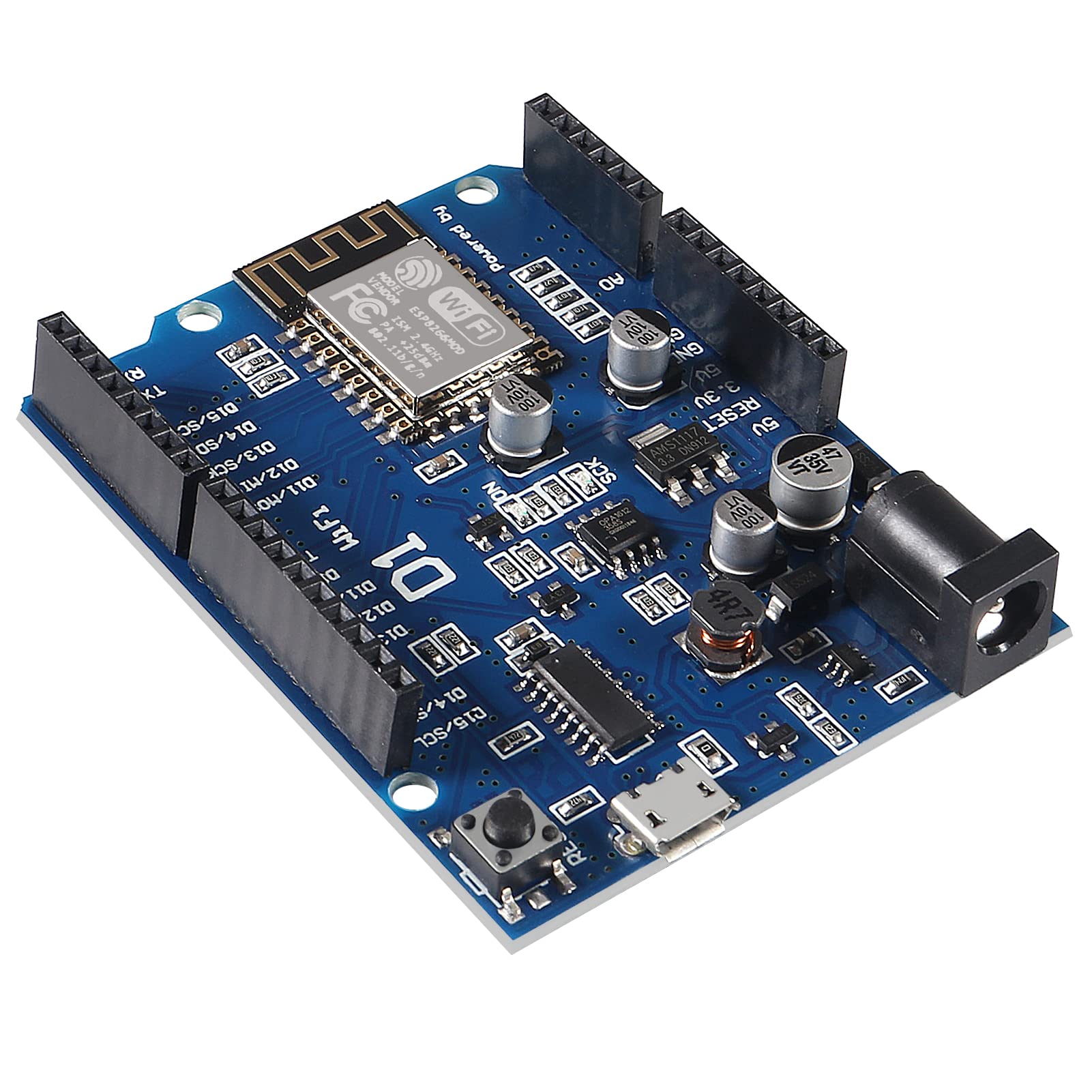 DWEII 3PCS D1 NodeMCU WiFi ESP8266 ESP-12F CH340 Micro USB Serial Chip IoT Development Board ESP8266 3.3V PCB Antenna WLAN I2C IIC SPI Compatible with Arduino IDE