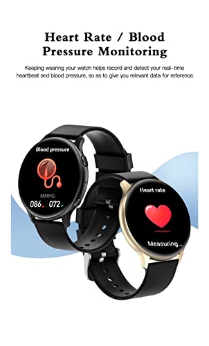 ELYVEN Bluetooth Talking Smart Watch Men and Women Multifunctional Sports Waterproof Voice Assistant Smart Watch Black mesh Belt, Size : A