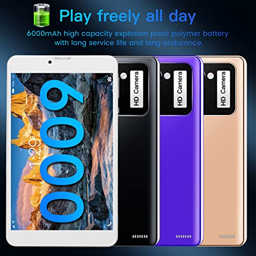 Cryfokt Tablet 7 inch, Android Tablet 3G Phone Tablets 2.4G 5G WiFi, Front 200W Rear 500W, 1200x1920 HD IPS Display Screen, 4GB 32GB 128GB Expand, 8 Cores Processor, 6000mAh Battery, Tablet PC(#1)