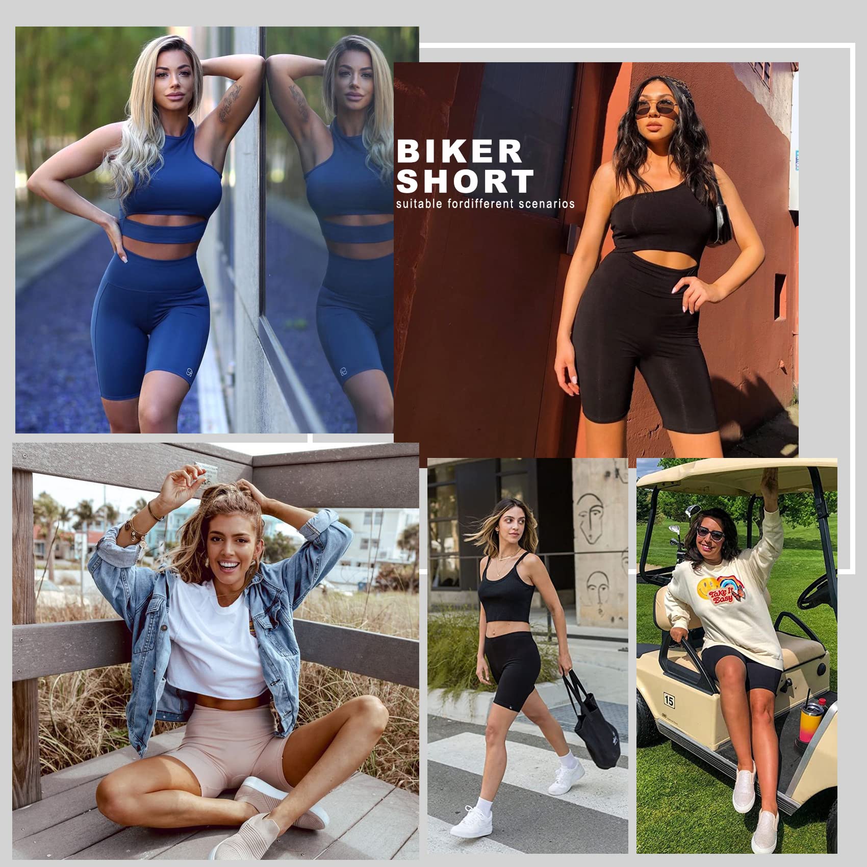 CTHH 3 Pack Biker Shorts for Women-8" High Waisted Workout Running Athletic Spandex Soft Summer Short Yoga Pants