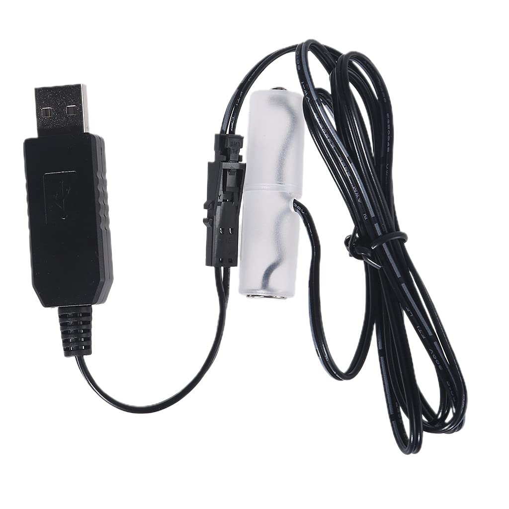 Diarypiece USB to AA Batteries Eliminators Cable, 1-4x 1.5V AA Batteries for Beard Trimmer Toothbrush Make-up Mirror Gameboy