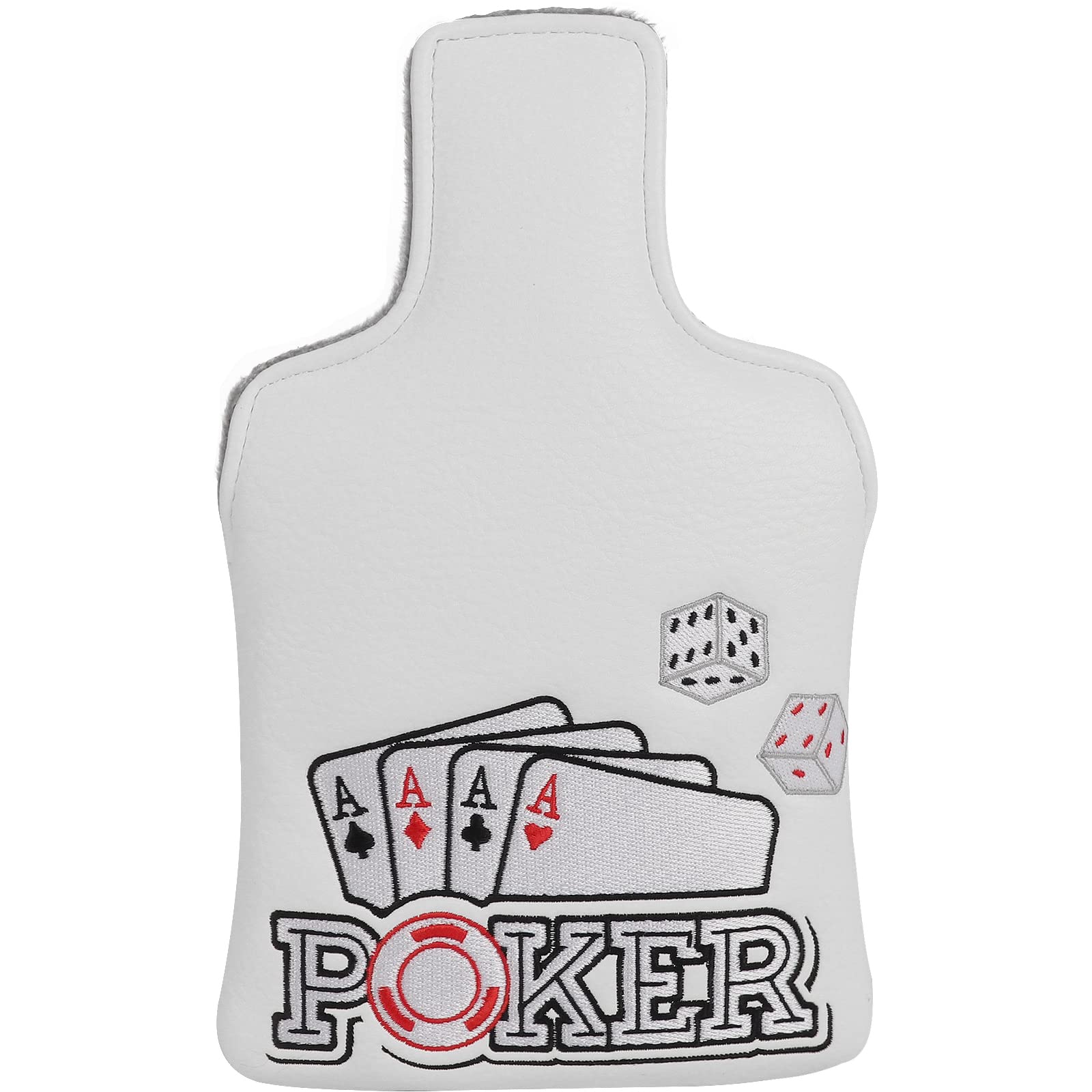 Craftsman Golf 4 Aces Poker and Chips White Magnetic Mallet Putter Head Cover for Taylormade Spider GT SPLITBACK Putter etc.