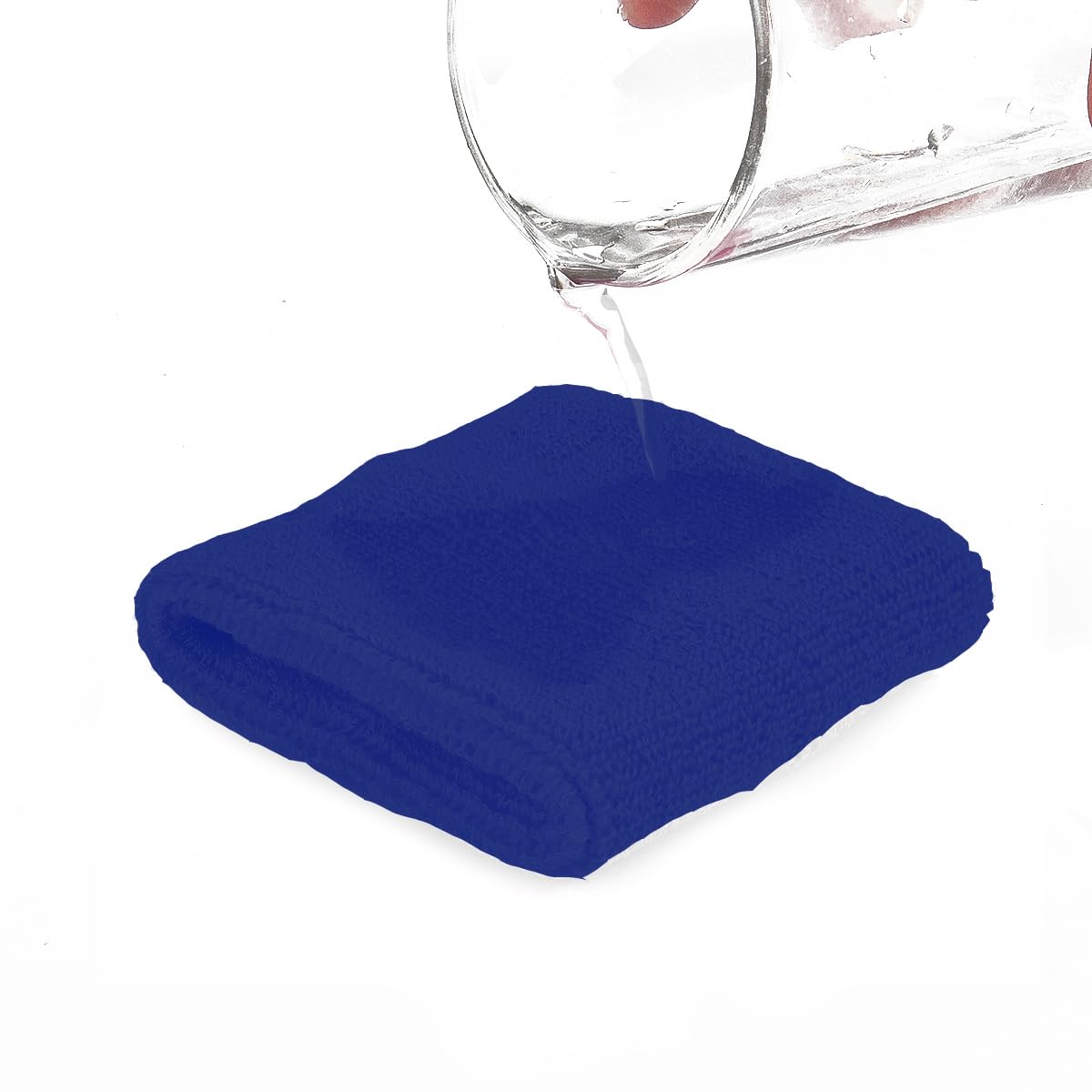 BEFORYOU 2 Sets Striped Sweatbands, Includes 2 Pieces Sports Headband and 4 Pieces Wristbands, Sweat-absorbent, Breathable, Multi-Sport Use for Men and Women, Royal Blue, American Flag Style