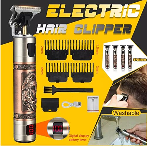 CIBEL Hair Clippers Zero Gapped Cordless Hair Trimmer Haircut & Grooming Kit Rechargeable LED Display Skull Ornament