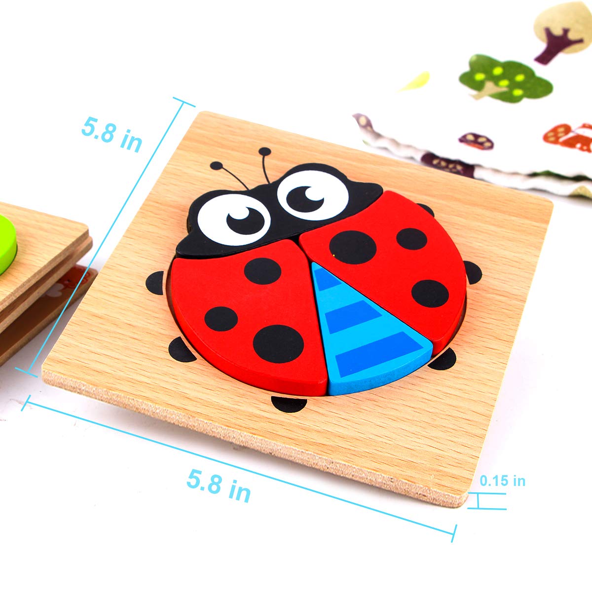 SKYFIELD Wooden Vehicle Puzzles for Toddlers 1 2 3 Years Old, Boys &Girls Educational Toys Gift with 4 Vehicle Patterns, Bright Vibrant Color Shapes, Customize Gift Box Ready(Vehicle)