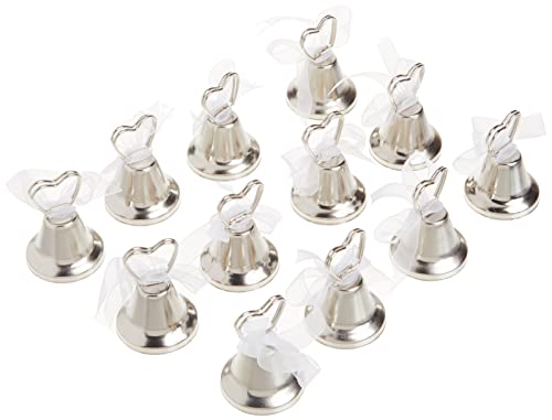 Elegant Silverbell Place Card Holders - (12 Ct) - Premium Silver Finish for Weddings, Receptions & Events