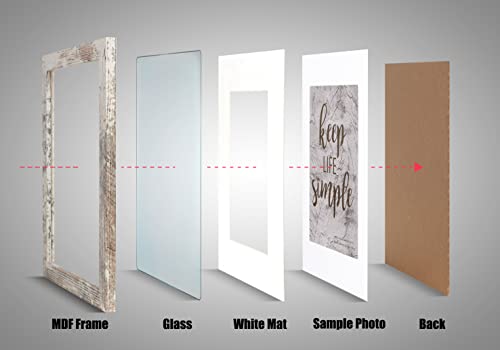 kennethan 11x14 Picture Frame Rotten White 2 Pcs in 1 set 11x14 Frame can Display 8x10 Picture with Mat or 11x14 Without Mat on the Wall
