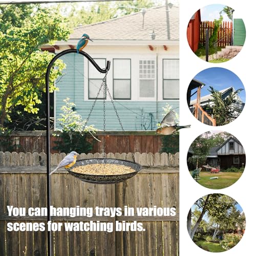 CQAIRIOU Premium Hanging Bird Feeder Tray,Size 11.8β Large Platform Bird Feeder Stainless Steel Mesh Tray,Wild Bird Feeder for Outside Hanging Seed Platform