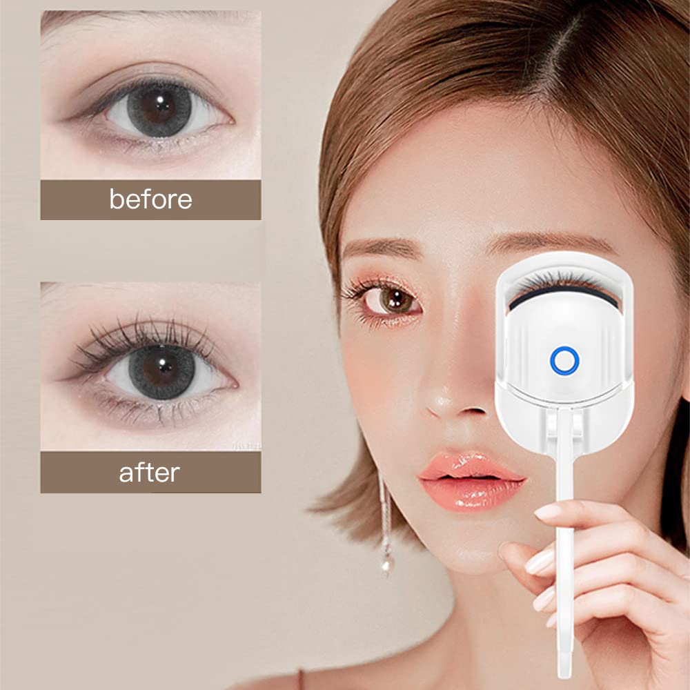 Electric Heated Eyelash Curler - Eyelash Curlers with 2 Heating Modes,Eyelash Curlers Heated with USB Rechargeable, electrico Lashes Curling Quick Natural Long Lasting Lash Tool Eyelash Curler (Pink)