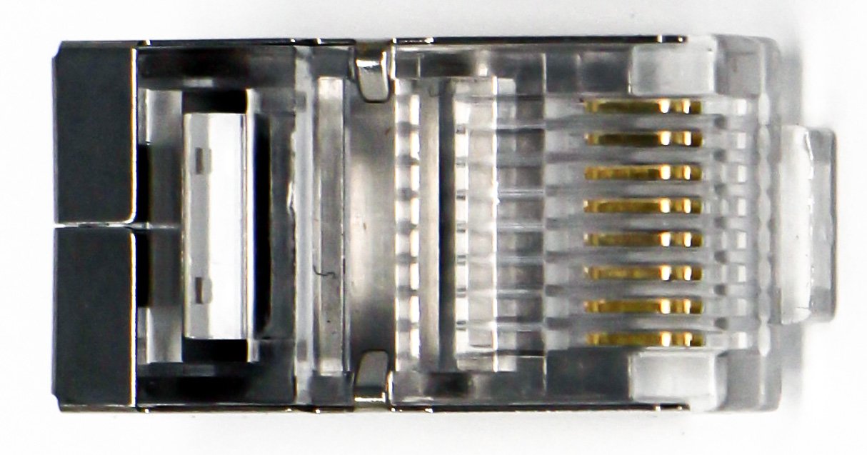 Tupavco TP806 Shielded RJ45 CAT5 CAT5E Crimp Connector (100 Pack Bag) 8P8C STP Ethernet Network Cable Plug Crimp Jack...