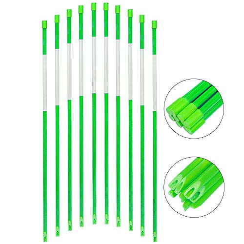 FiberMarker Reflective Driveway Markers 48-Inch Green 20-Pack 1/4-Inch Dia Driveway Poles for Easy Visibility at Night