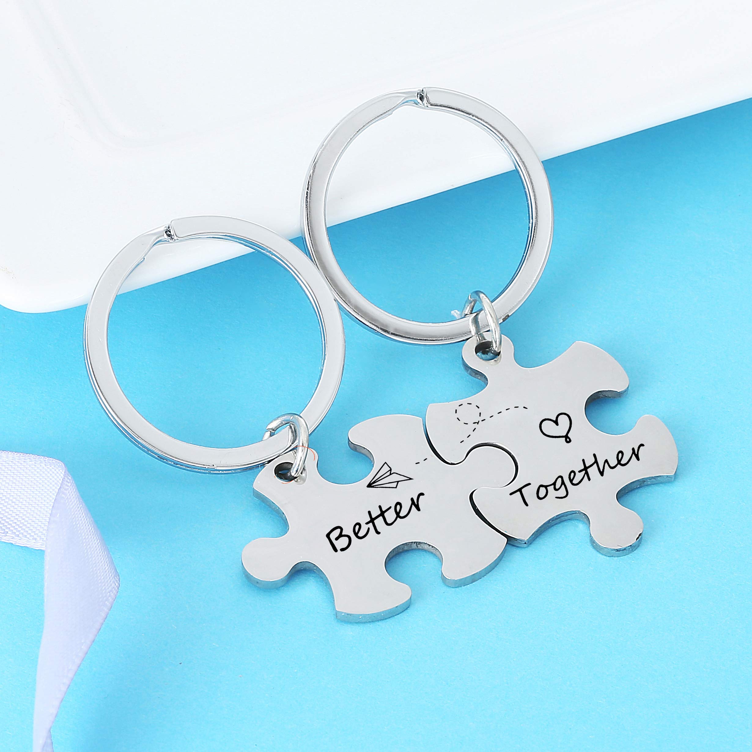 Nimteve Gifts for Couples Boyfriend Gift Girlfriend Keychains For Husband Wife Valentines Day Gift Anniversary Couple Key Chain (Style C)