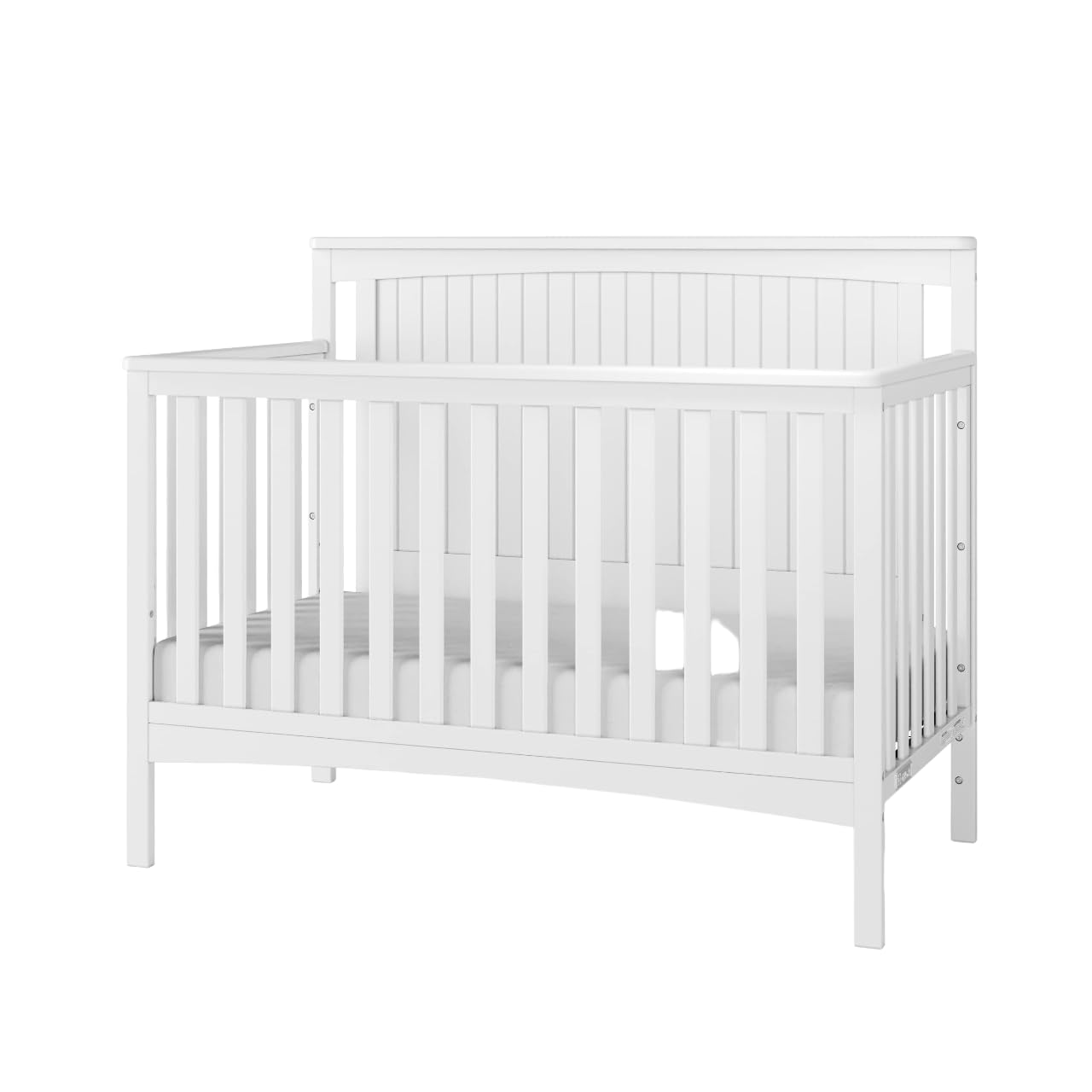 Child Craft Scout 4-in-1 Convertible Crib, Baby Crib Converts to Day Bed, Toddler Bed and Full Size Bed, 3 Adjustable Mattress Positions, Non-Toxic, Baby Safe Finish (Matte White)