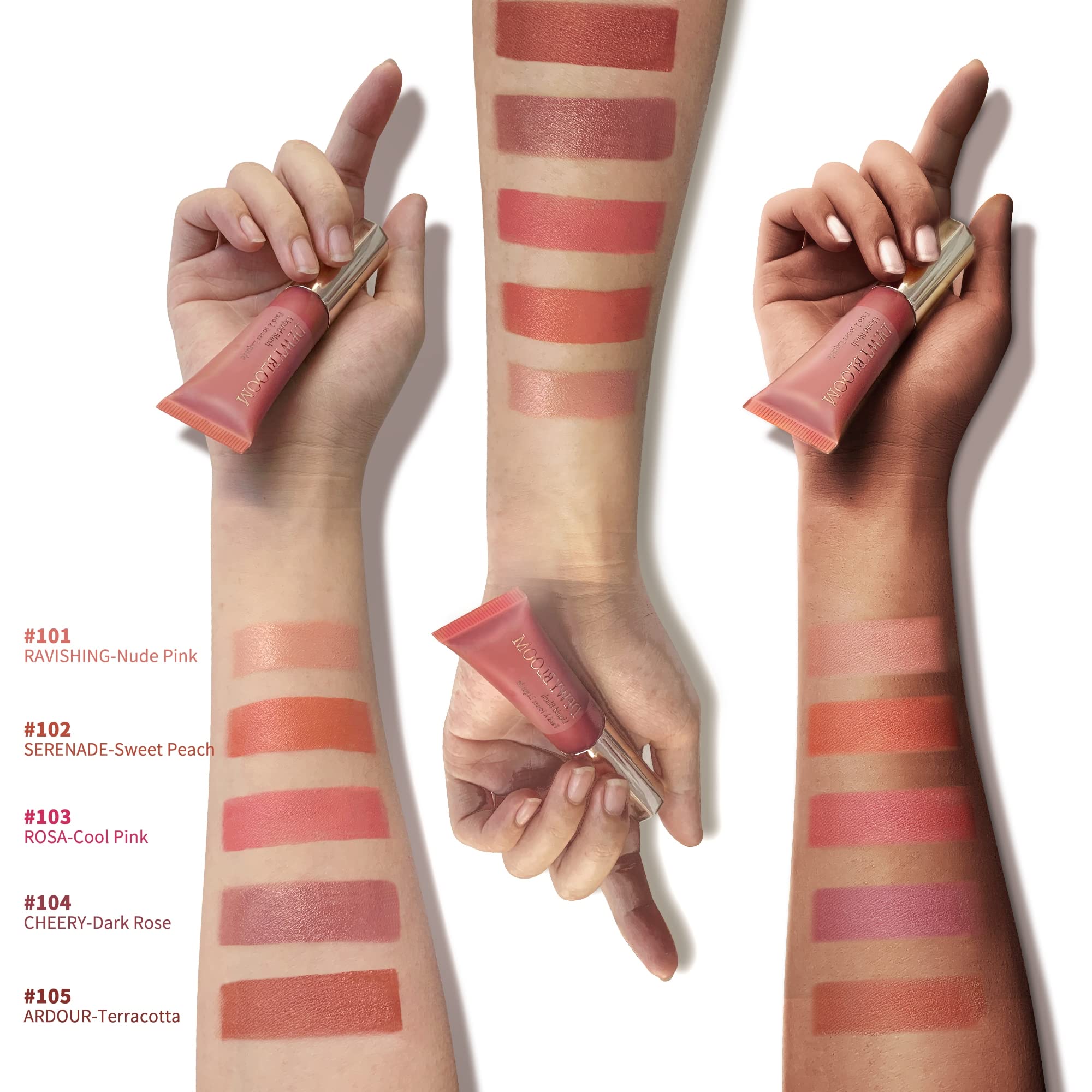 Cilrofelr Makeup Liquid Blush, Blush Beauty Wand, Natural-looking Liquid Blush Wand Dewy Finish, Highly Pigmented, Easily Blendable, Weightless, Long-wearing |#101-Ravishing Soft Pink 0.34fl.oz