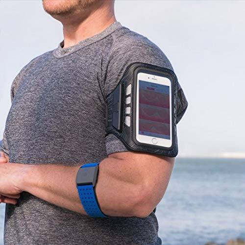 Bright LED Rechargeable Sports/Cross-fit Arm Band (White) fits iPhone 13 12 11 Pro Max Xs X 8+ 8 7 Plus Pixel 2 Galaxy S9 S8 Note 9 + eCostConnection Microfiber Cloth