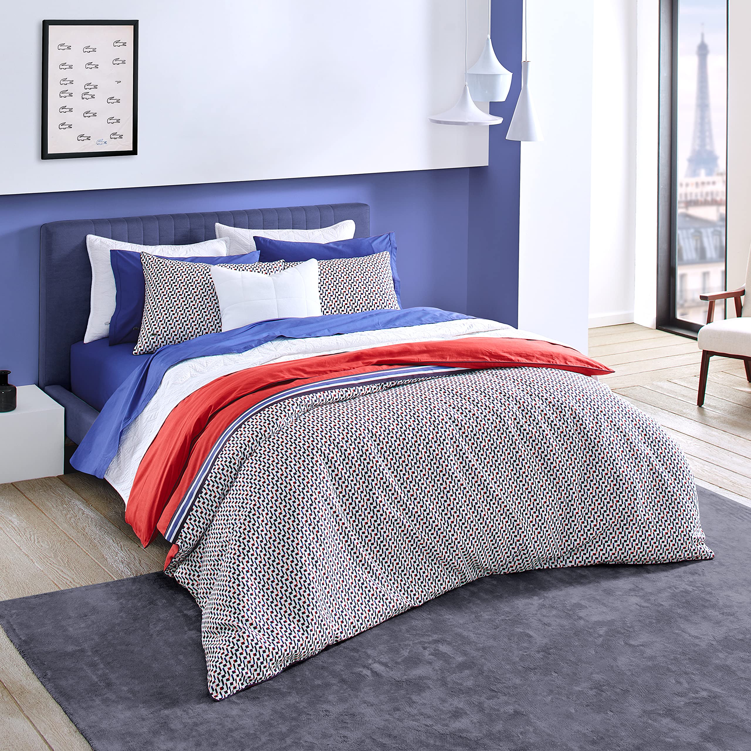 Lacoste Grove Duvet Set, King, Red