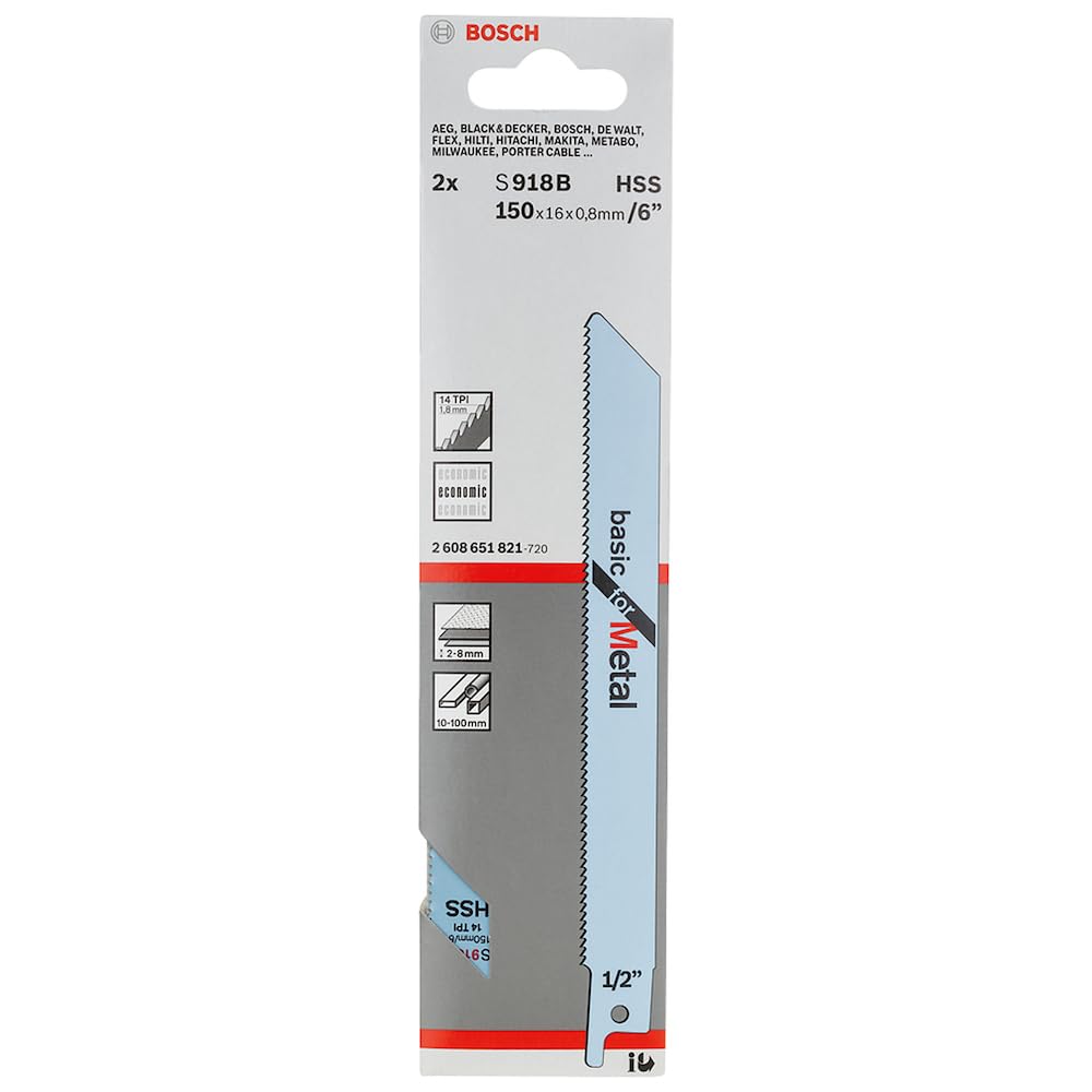 Bosch 2608651821 Saber Saw Blade S918BF 2 Pcs