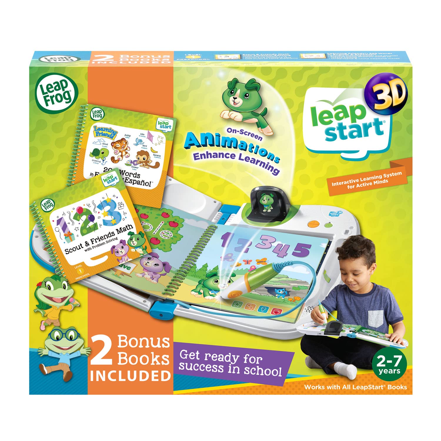 LeapFrog LeapStart 3D Interactive Learning System & 2 Book Combo Pack: Learning Friends and Scout & Friends Math