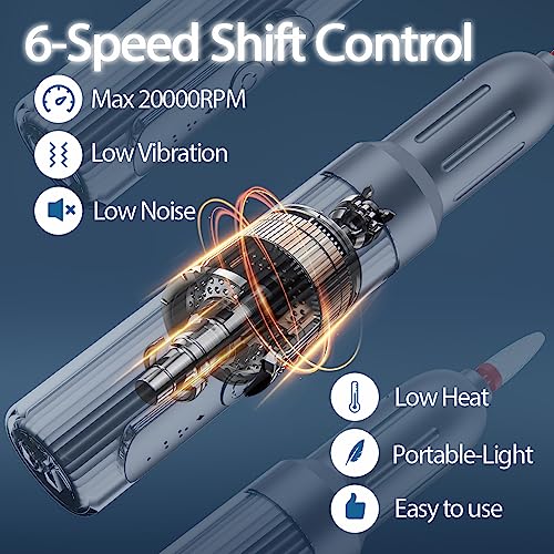 Golgner Cordless Nail Drill Machine, Electric Nail Drill Machine, Portable Electric Nail File Machine, 20000RPM with 12PCS Nail Drill Bits&36Pcs Sanding Bands, for Acrylic Gel Nails, Manicure Pedicure