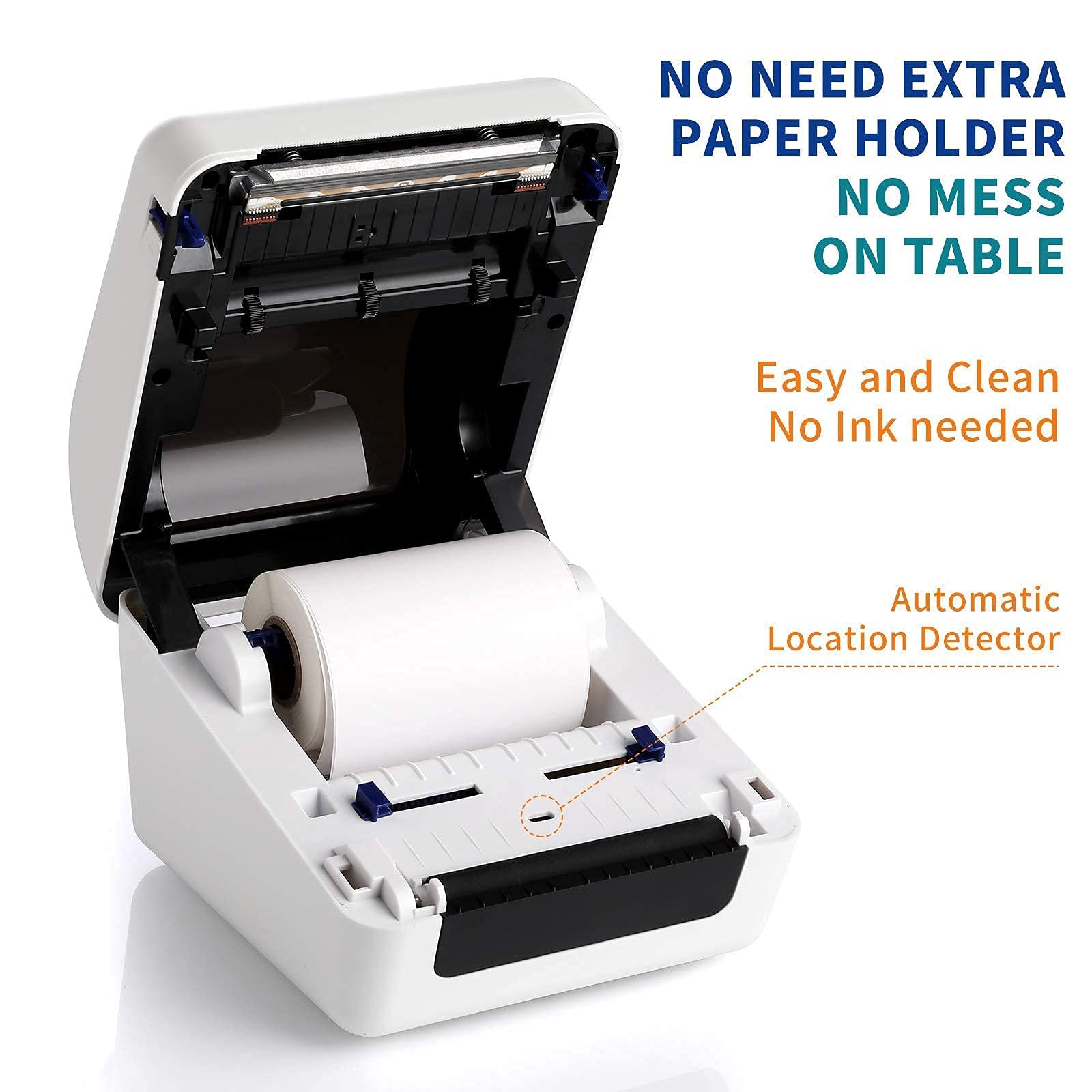 JADENS Bluetooth Thermal Shipping Label Printer - High Speed 4x6, Bluetooth Support PC and Mobile, USB for MAC, Bluetooth for PC and Phone, Compatible with Ebay, Amazon, Shopify, Etsy, USPS Barcode