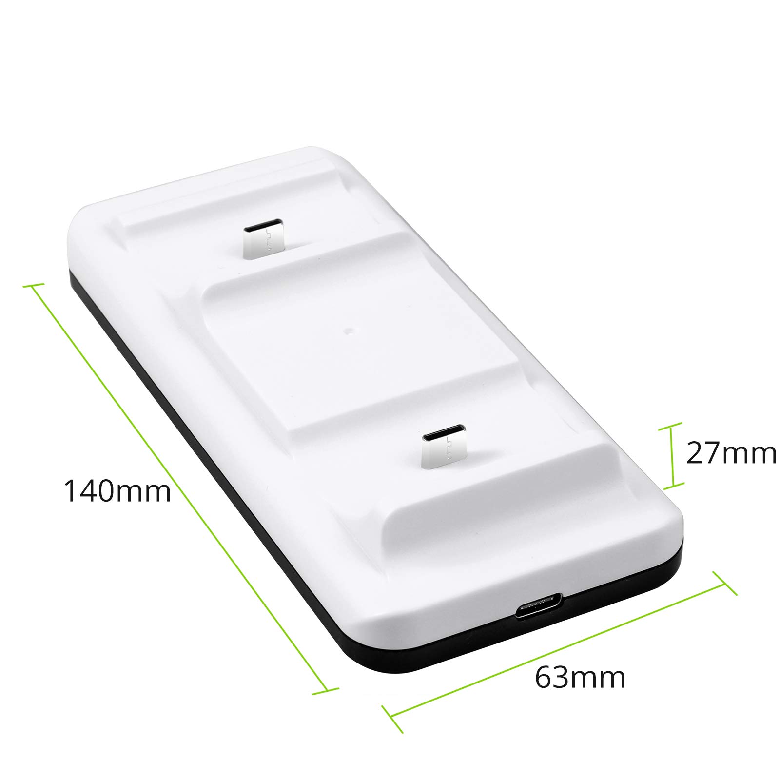 Mini PS5 Controller Charger, LiNKFOR Charging Dock Station for PS5, Fast Dual Charger Accessories for PlayStation 5 DualSense Controller with USB Cable, White