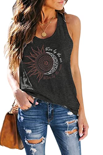ETCYY Women Yoga Tops Sleeveless Workout Tank Tops Loose Fit Print Athletic Running Sports Shirts