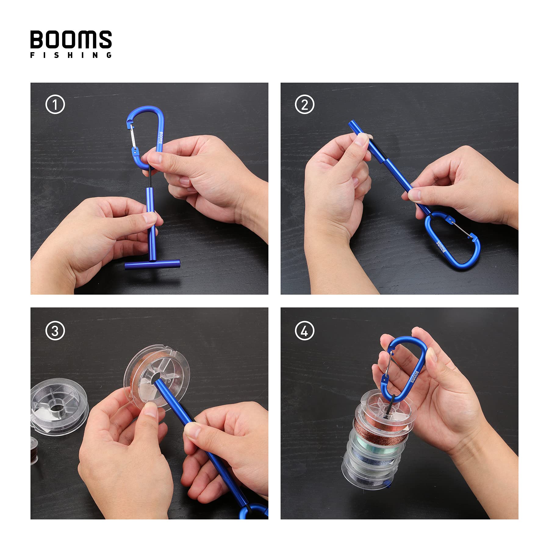 Booms Fishing SH1 Fly Fishing Tippet Spool Holder Blue 2pcs