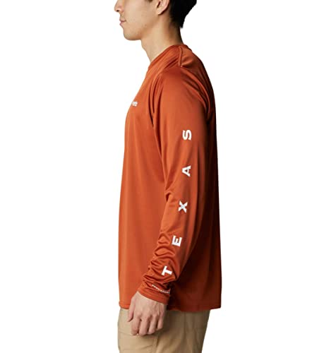 Columbia Men’s PFG Terminal Tackle Destination Long Sleeve, Sun Protection, Red Spark/Georgia, Large