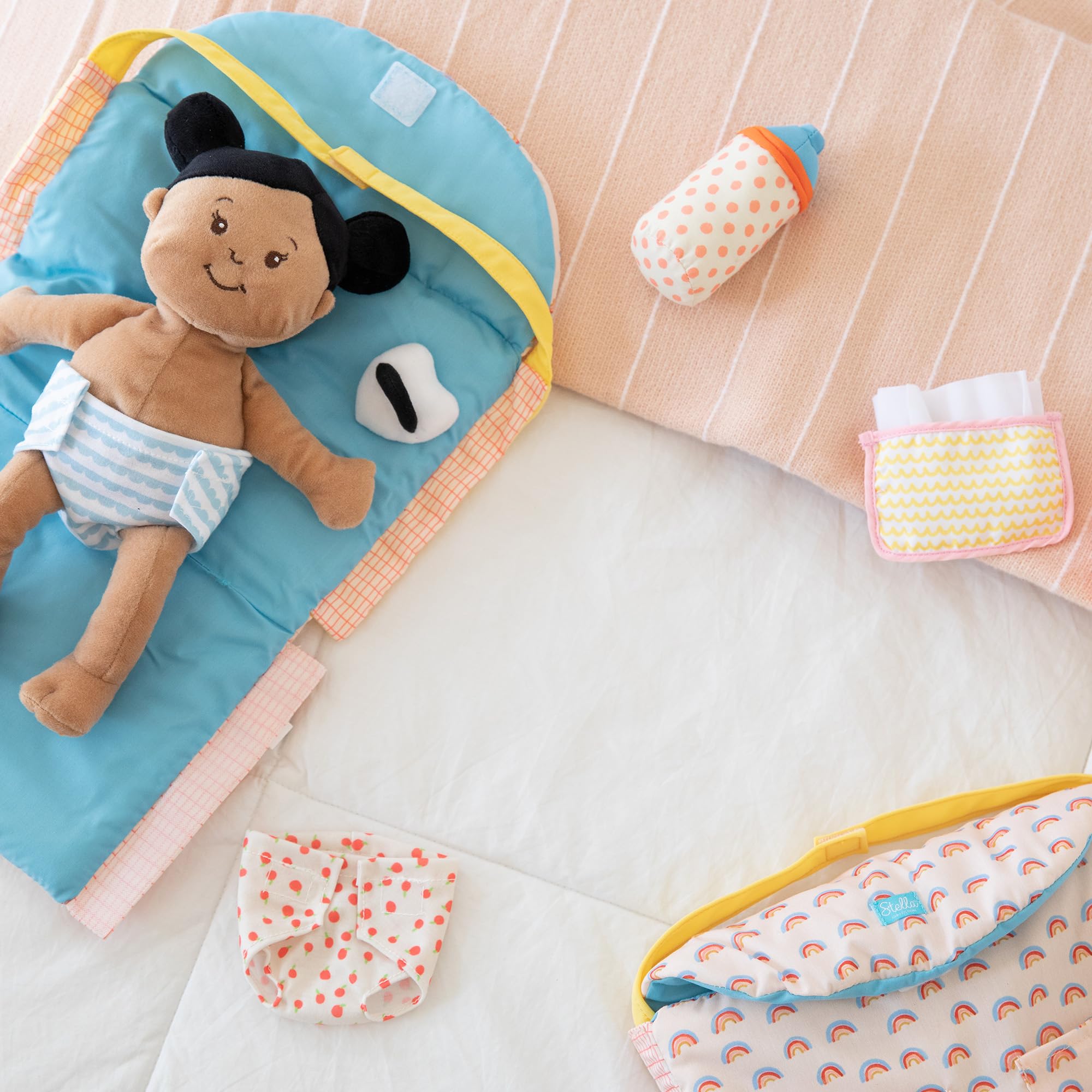 Manhattan Toy Stella Collection 11-Piece Baby Doll Diaper Bag Changing Mat Combo Set for 12" and 15" Soft Dolls