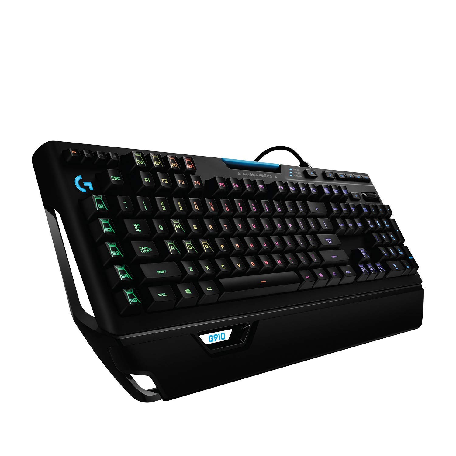 Logitech G910 Orion Spark RGB Illumination Mechanical Gaming Keyboard β 9 Programmable Buttons, Dedicated Media Controls with ARX Control App - Black (Renewed)