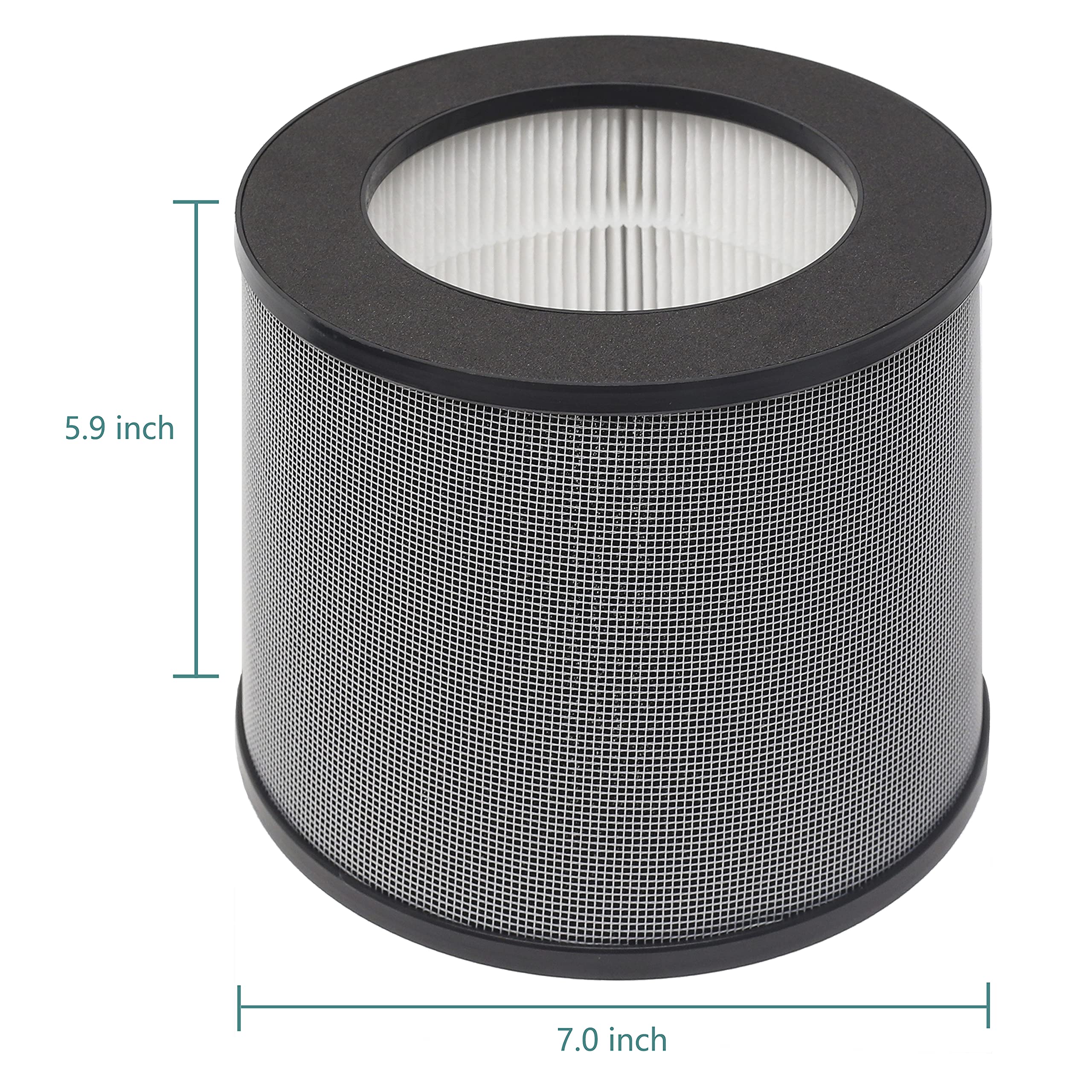 Nyemo TT-AP006 HEPA Replacement Filter Compatible with Black TT-AP006 Air Purifier, 3-in-1 H13 True HEPA with Activated Carbon Pre-Filter, 2 Pack