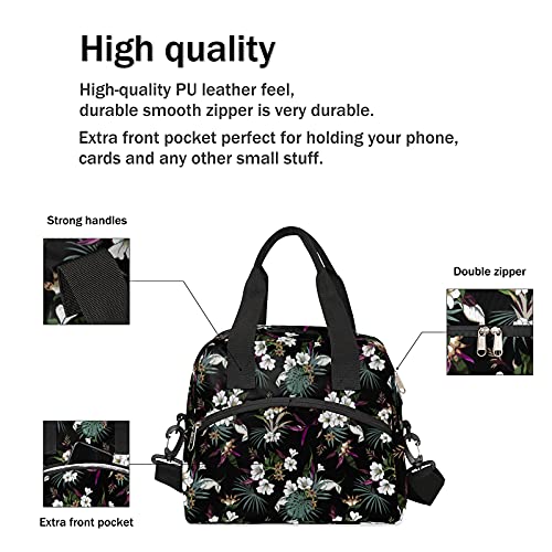 CFPolar Flower Insulated Lunch Box for Kids, Unisex, Polyester, Flower, Durable, Reusable, Leakproof, 11.8 x 7 x 10.2 in