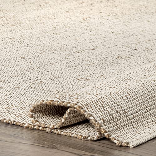 nuLOOM Elfriede Farmhouse Jute Blend Accent Rug, 3x5, Natural