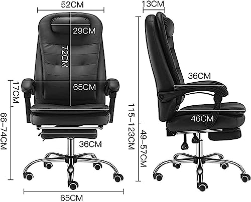 WHLONG Home Executive Office Chair Leather, Adjustable Office Desk Chair with Casters, Ergonomic design/360° Rotating Executive Chairs(Color:Default)